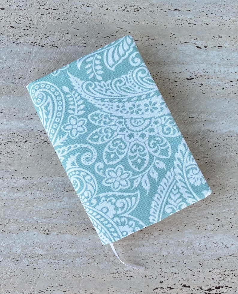 Book Cover / Dust Jacket in Mint Paisley FREE SHIPPING Australia Wide ...