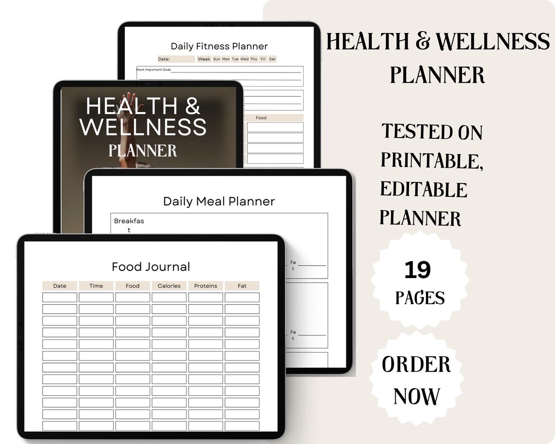 Health & Wellness Planner – 19-page Digital Planner for Fitness ...