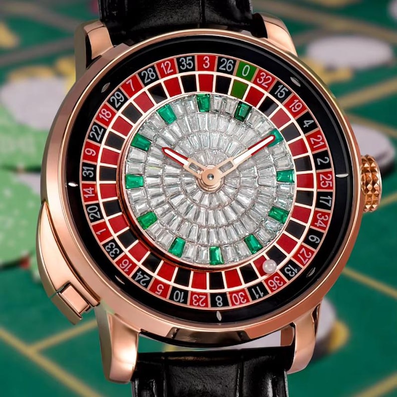 Luxury Crystal Roulette Watch: Spinning Wheel Gambling Design - Etsy