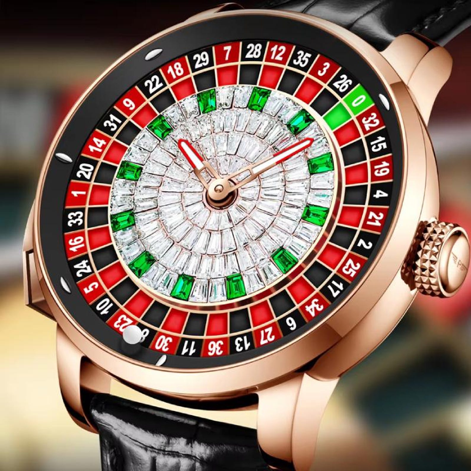 Luxury Crystal Roulette Watch: Spinning Wheel Gambling Design - Etsy