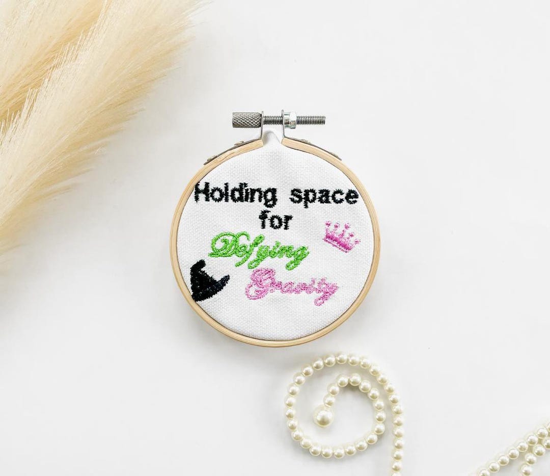 Embroidered holding Space for Defying Gravity Ornament Inspired by ...