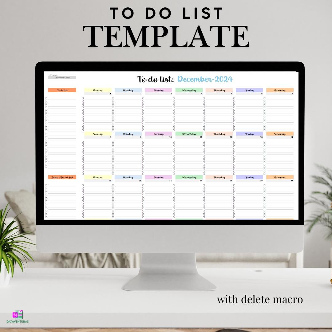 To Do List Excel Template | to Do List Tracker | Task Tracker ...