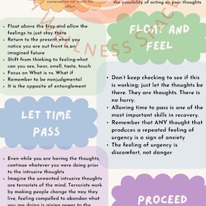 Intrusive Thought Coping Skills Infographic Rainbow (great for ...