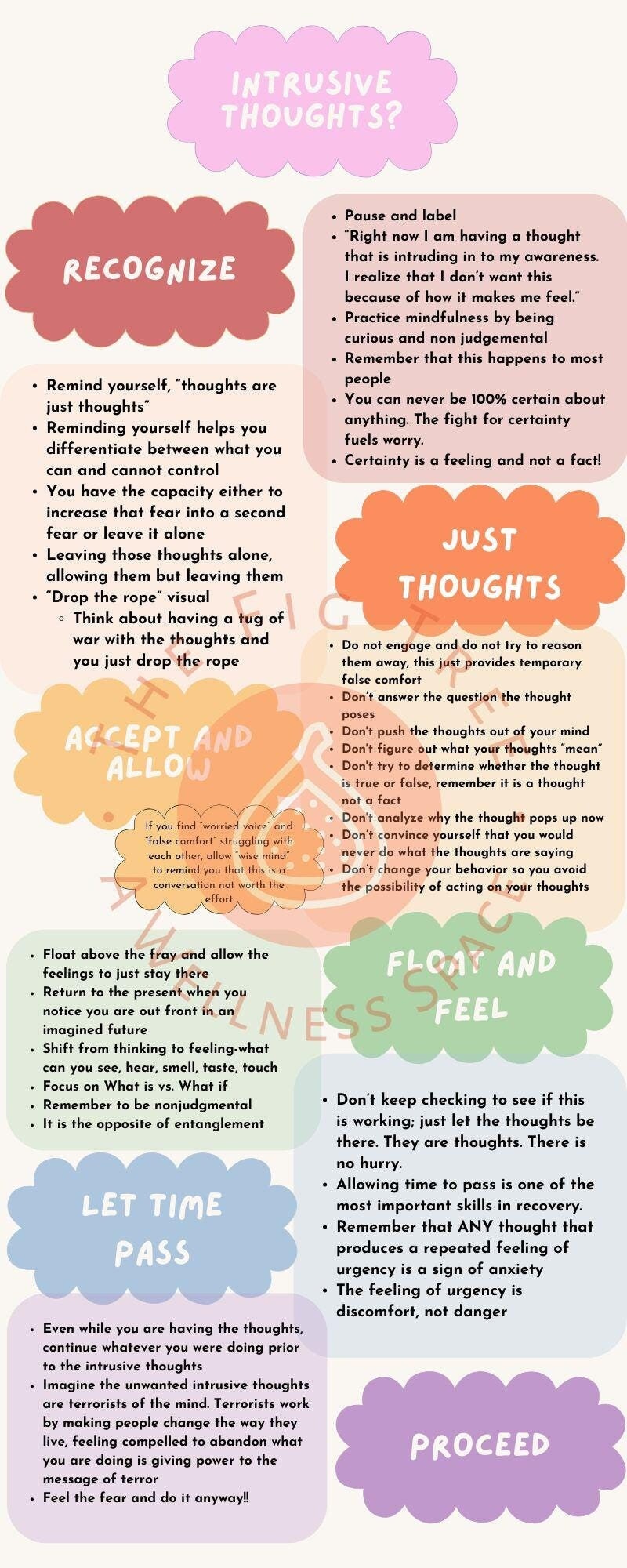 Intrusive Thought Coping Skills Infographic Rainbow (great for ...