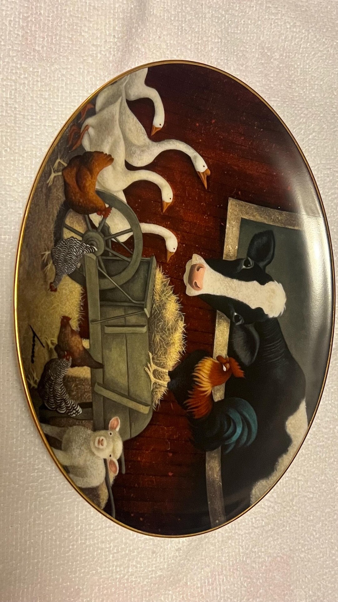 Barnyard Gathering Collectors Plate HB2074 - Etsy