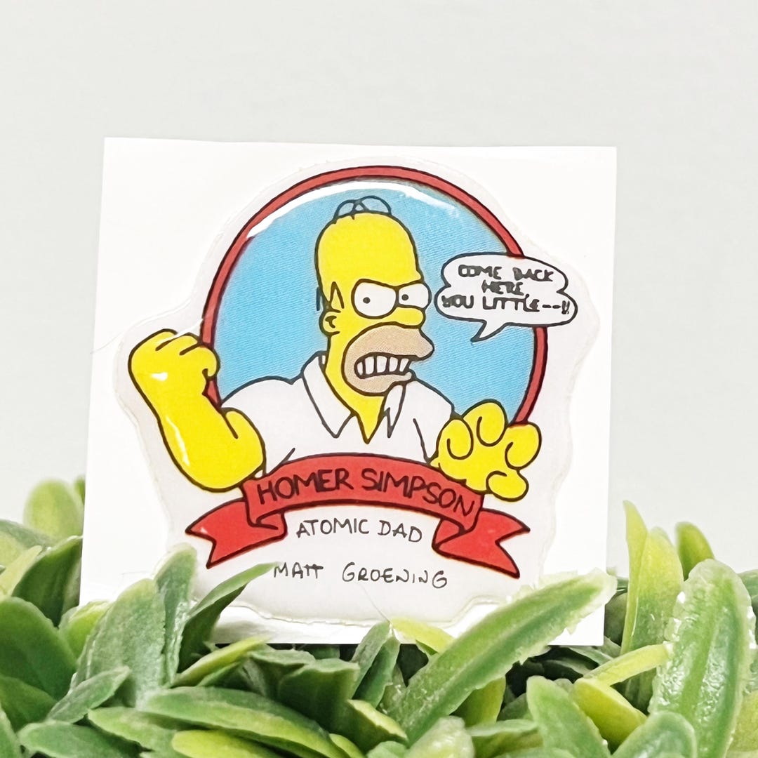 Vintage the Simpsons Puffy Sticker - Homer Simpson Atomic Dad Saying ...