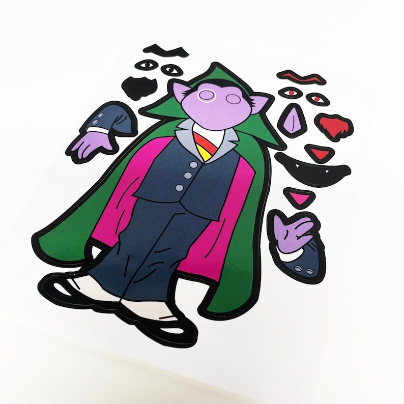 Sesame Street Count Von Count Build a Character Sticker Sheet - Muppets ...