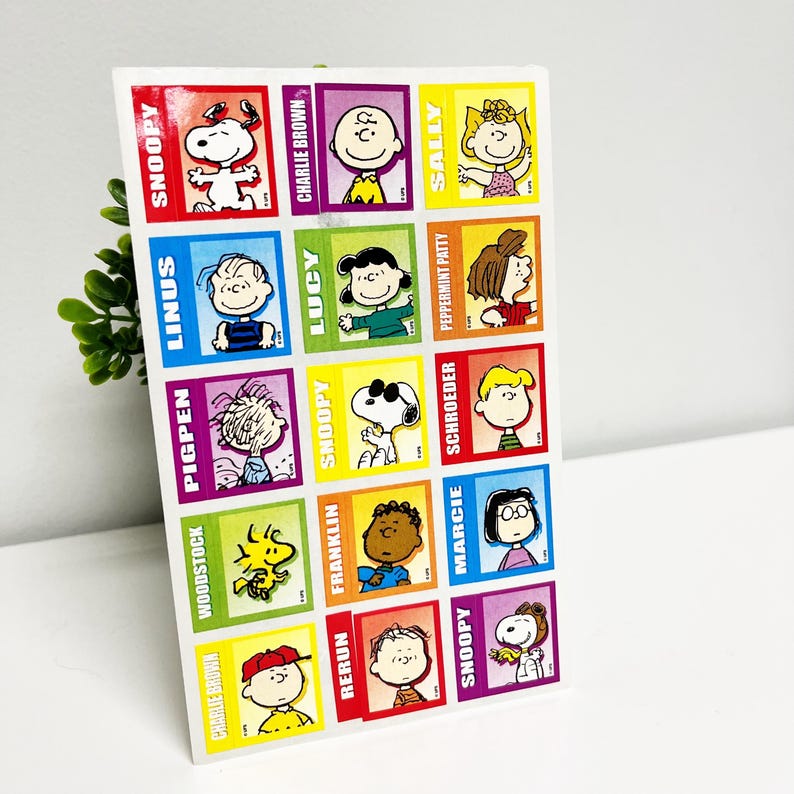 Vintage Sandylion Peanuts Characters Sticker Sheet 80s 90s Charlie ...