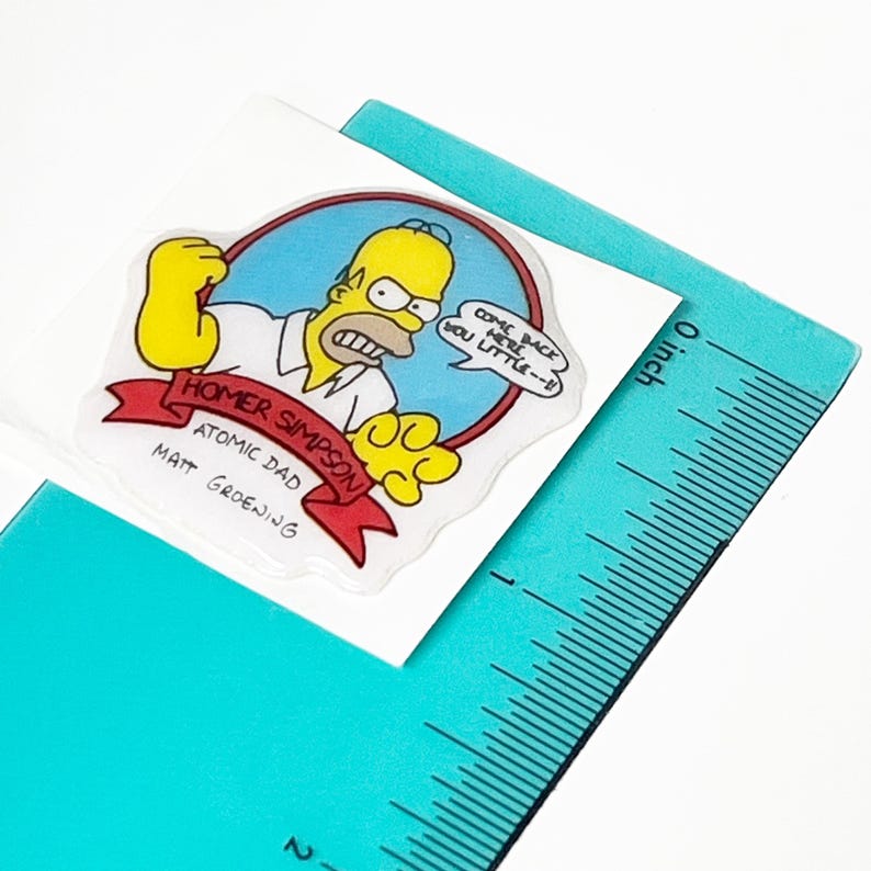 Vintage the Simpsons Puffy Sticker - Homer Simpson Atomic Dad Saying ...