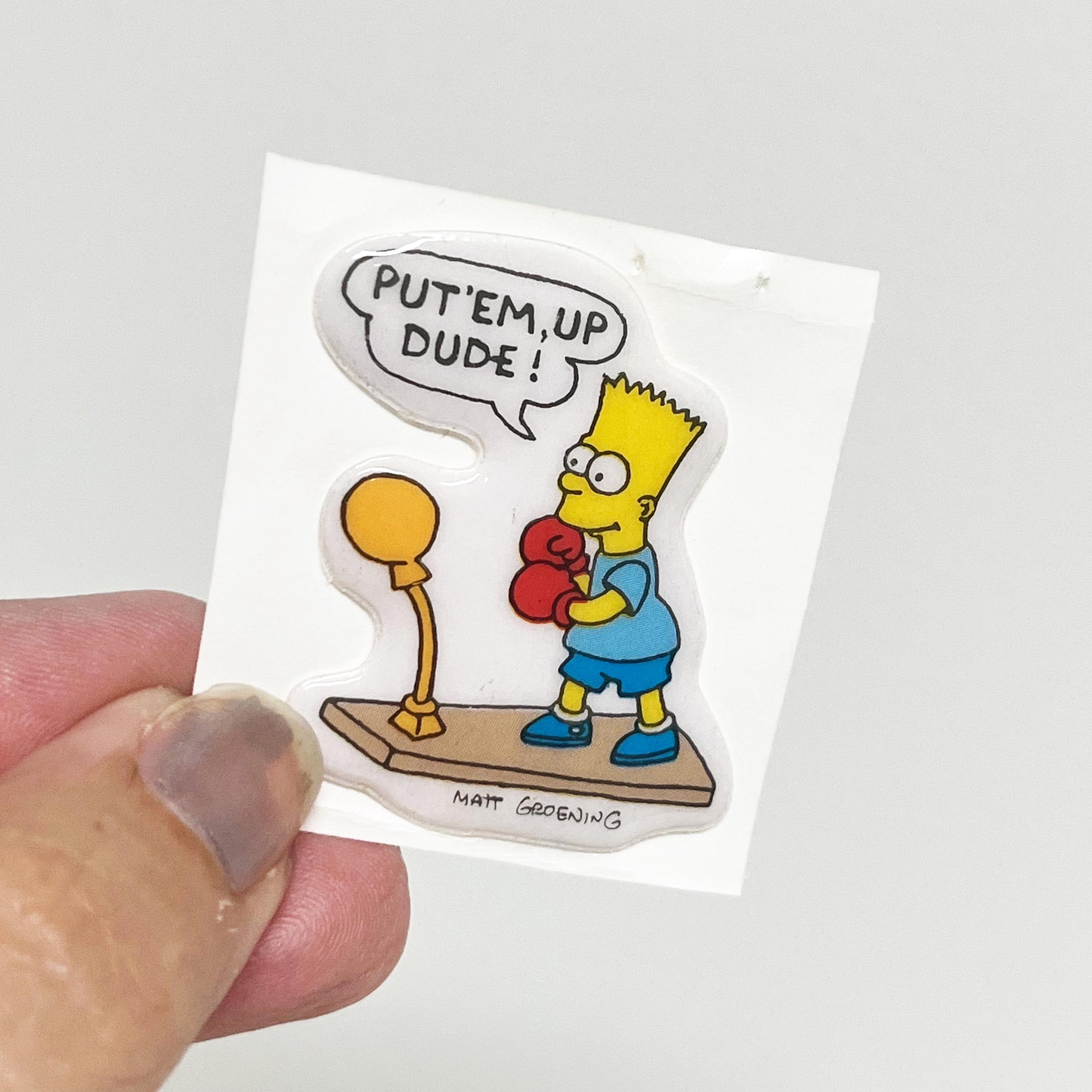 Vintage the Simpsons Puffy Sticker - Bart Simpson With Punching Bag ...