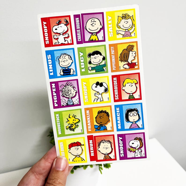 Vintage Sandylion Peanuts Characters Sticker Sheet 80s 90s Charlie ...