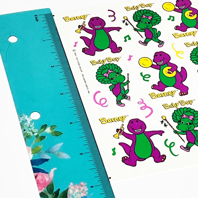 Vintage 1993 Hallmark Barney & Baby Bop Lyons Group Sticker Sheet 80s ...