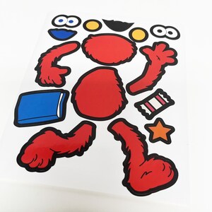 Sesame Street Elmo Build a Character Sticker Sheet - Muppets Jim Henson ...