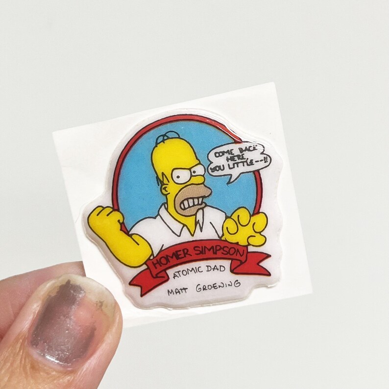 Vintage the Simpsons Puffy Sticker - Homer Simpson Atomic Dad Saying ...
