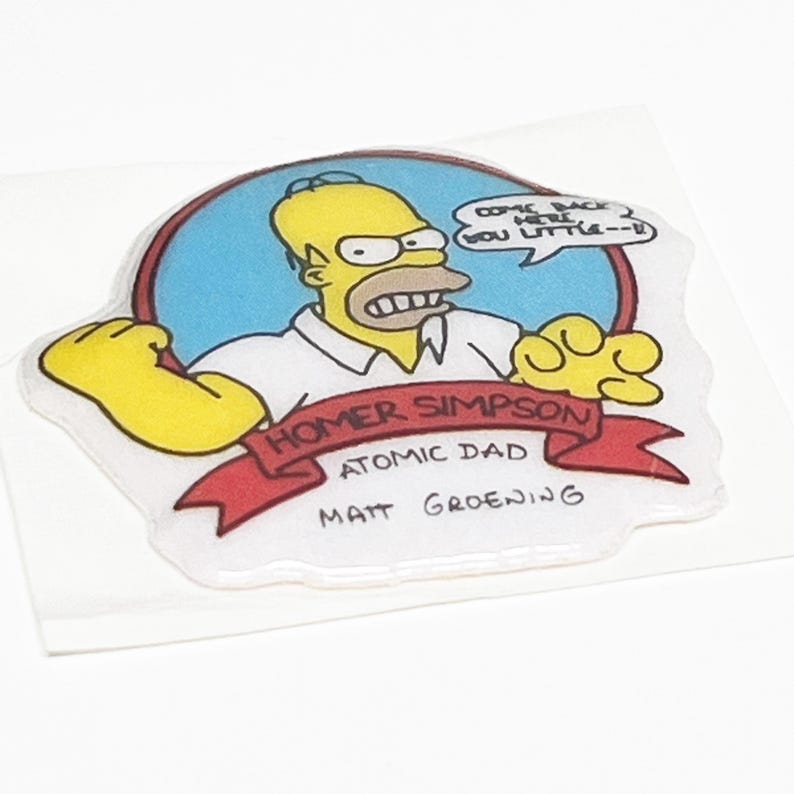 Vintage the Simpsons Puffy Sticker - Homer Simpson Atomic Dad Saying ...