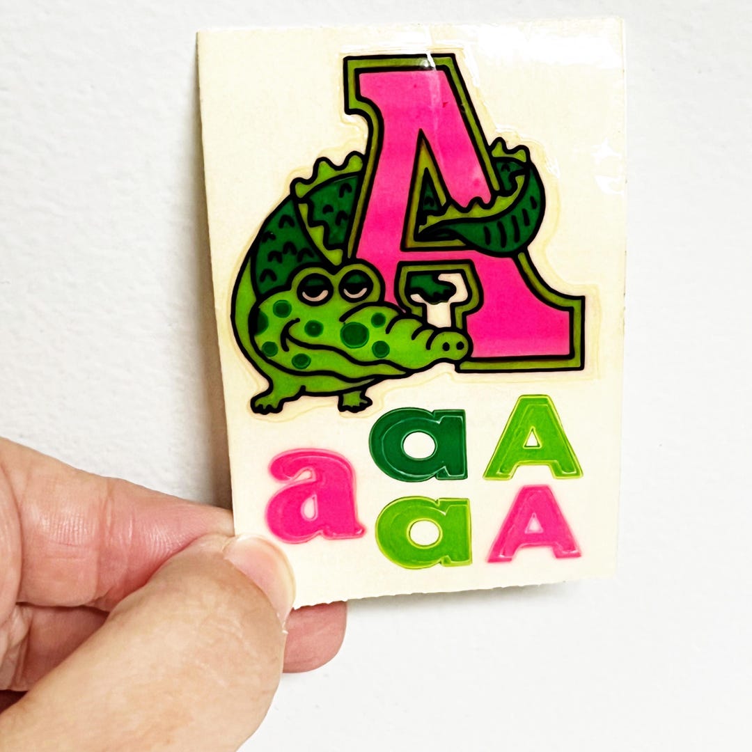 Russ LETTER A for Alligator Alpha-zoozees Vintage Sticker Mod - Etsy