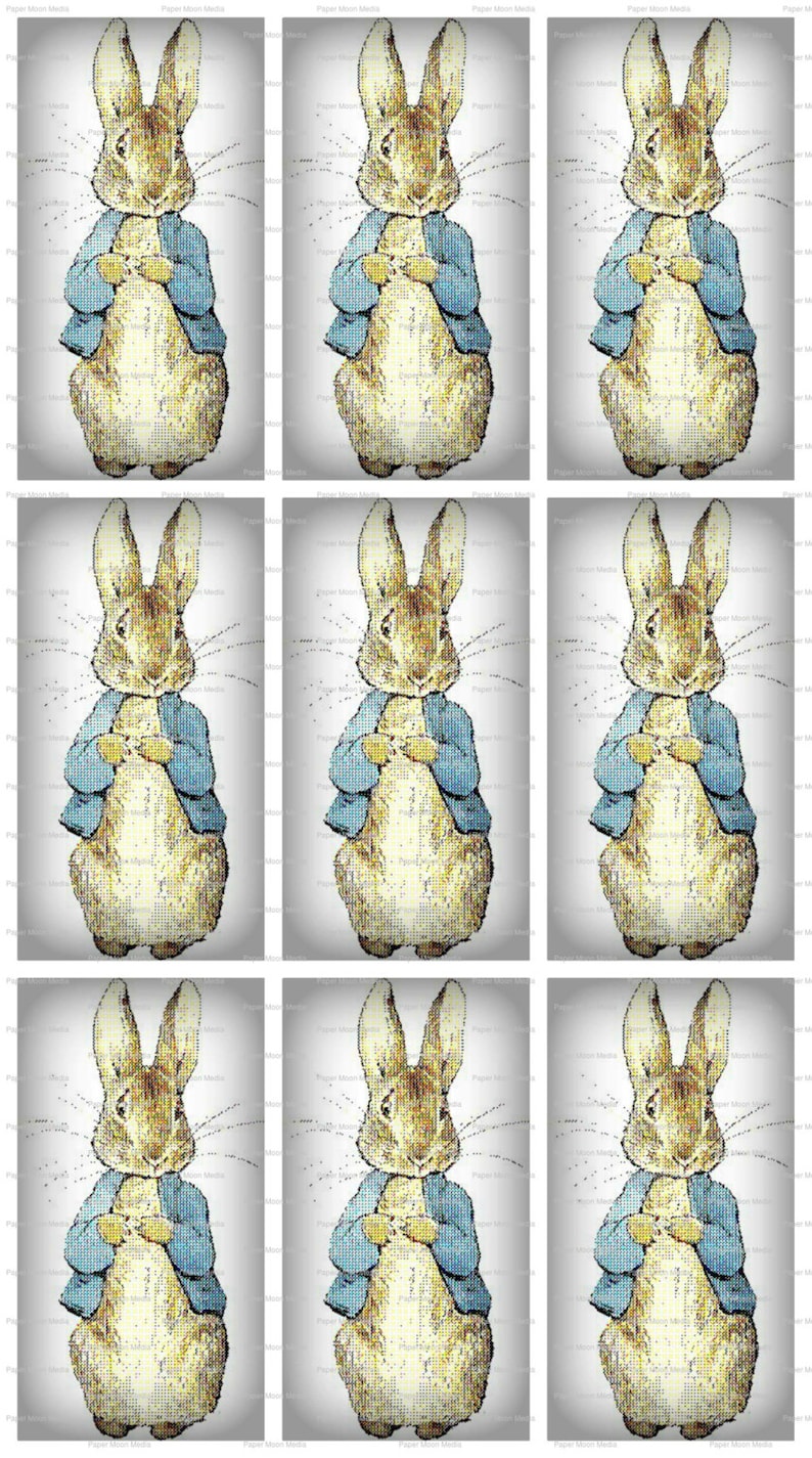 Peter Rabbit, Beatrix Potter Digital Shaded Collage Print , Nursery ...