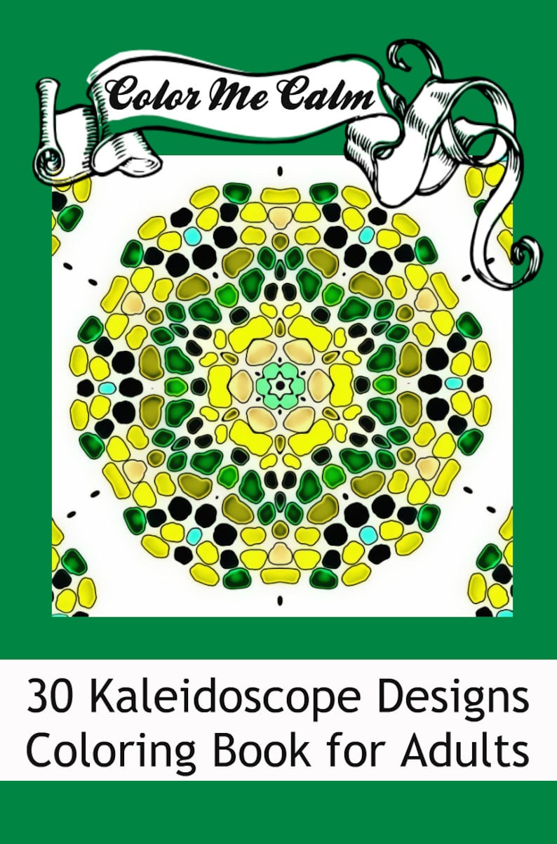 Color Me Calm 30 Kaleidoscope Design Patterns Coloring Book | Etsy