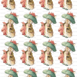 Set of 5 Beatrix Potter Benjamin Bunny, Digital Collage Sheets, JPG ...
