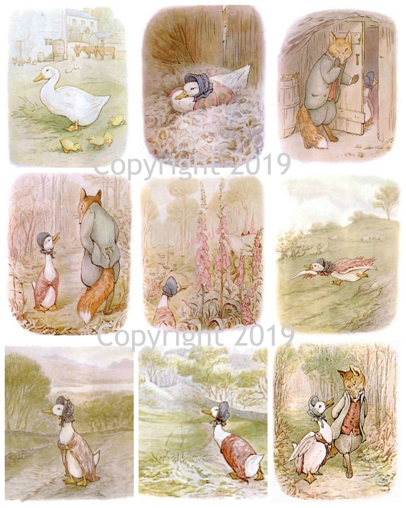 Jemima Puddle Duck Beatrix Potter Clipart Scrapbook Collection - Etsy UK