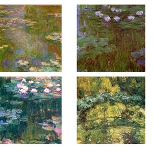 12 Claude Monet Lily Pond Art 2 Background Sheets of 12 X 12" JPG ...