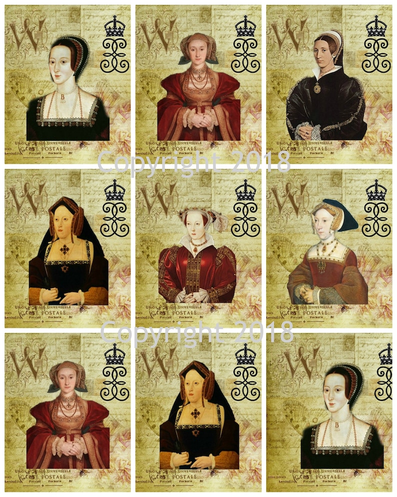 Printable 6 Wives of Henry Viii Collage Sheets Instant Digital - Etsy
