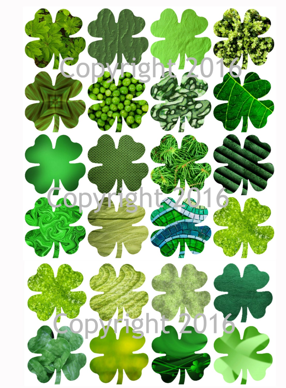 Saint Patrick's Day Shamrock Clover Collage Vintage Images , Collage ...
