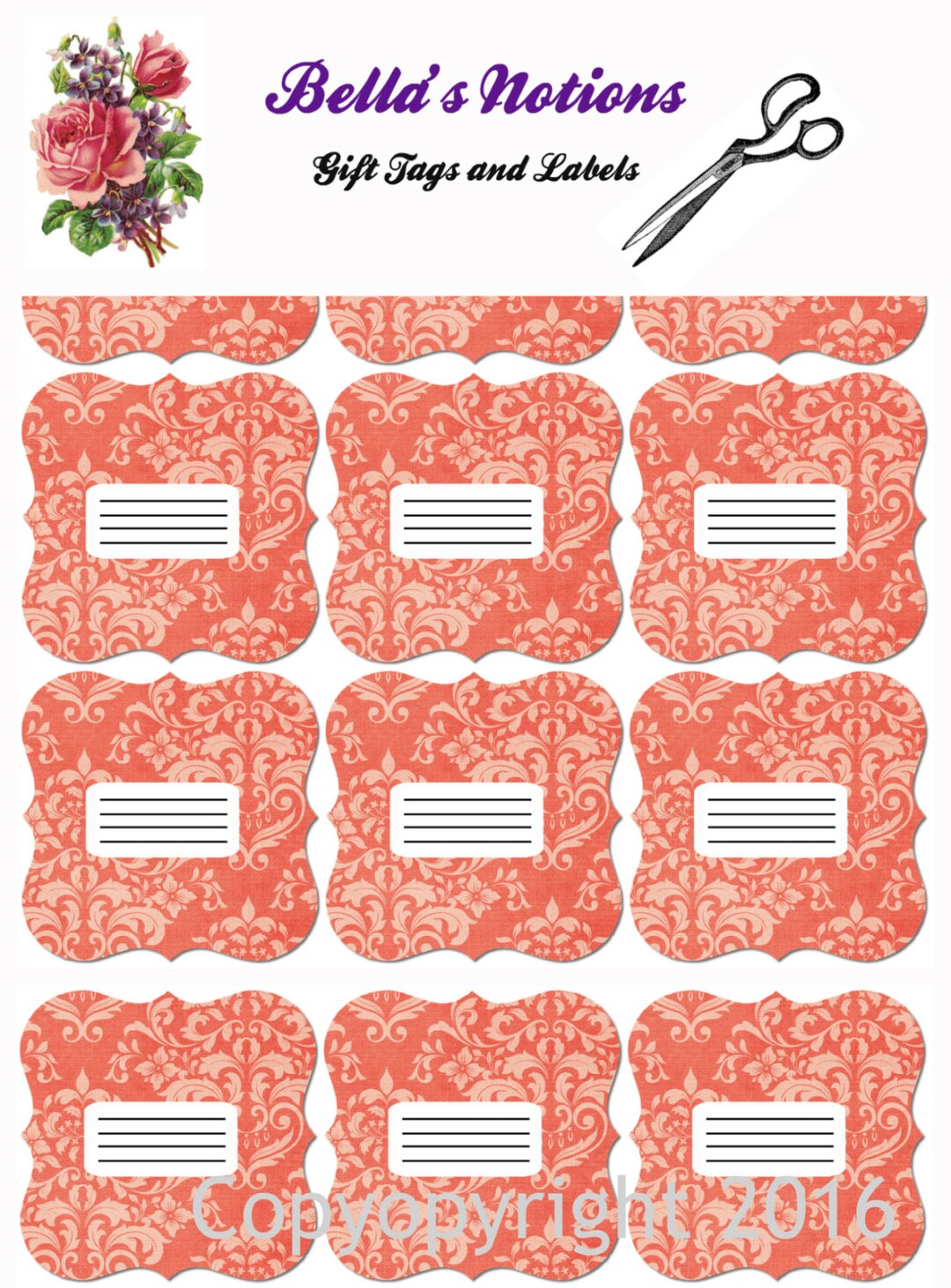Red Labels in Large and Small Sizes Instant Digital Download JPG and ...