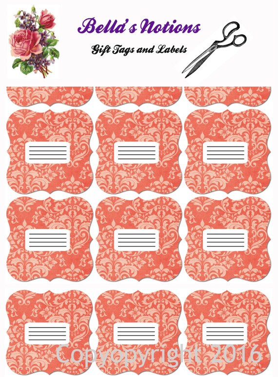 Red Labels in Large and Small Sizes Instant Digital Download | Etsy