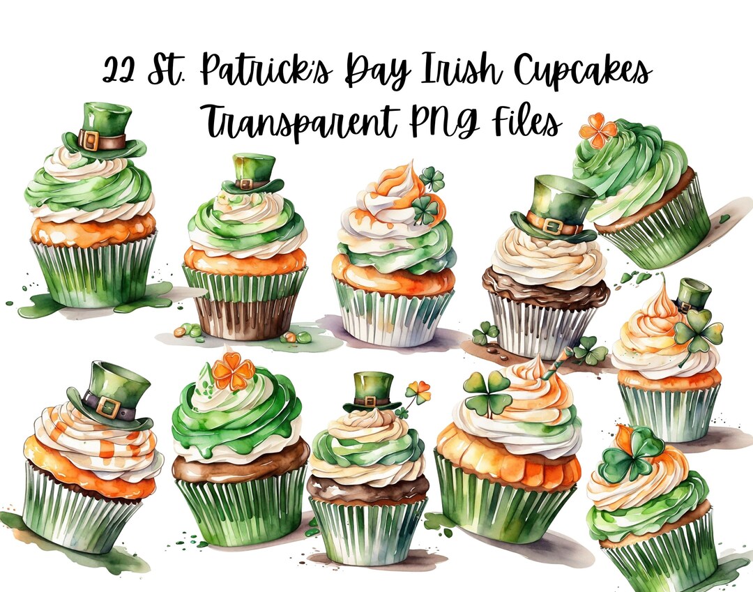 22 Irish Saint Patrick's Day Cupcakes Images Clip Art Transparent PNG ...