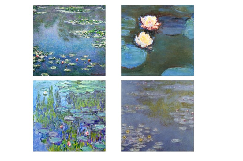 12 Claude Monet Lily Pond Art 1 Background Sheets of 12 X 12" JPG ...