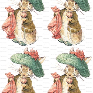 Set of 5 Beatrix Potter Benjamin Bunny, Digital Collage Sheets, JPG ...