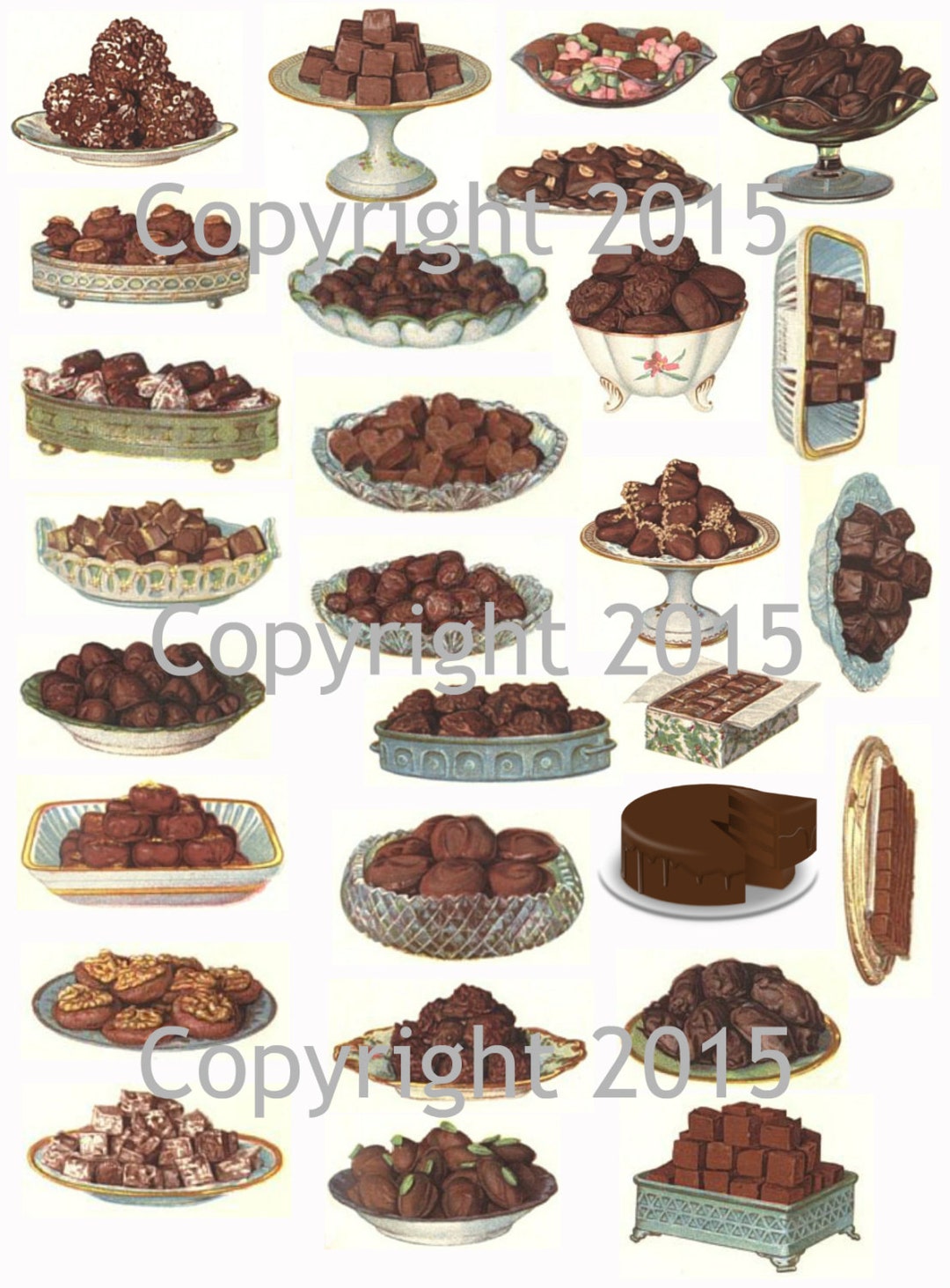 Printable Victorian Chocolate Candy Collage Sheet Instant Digital ...