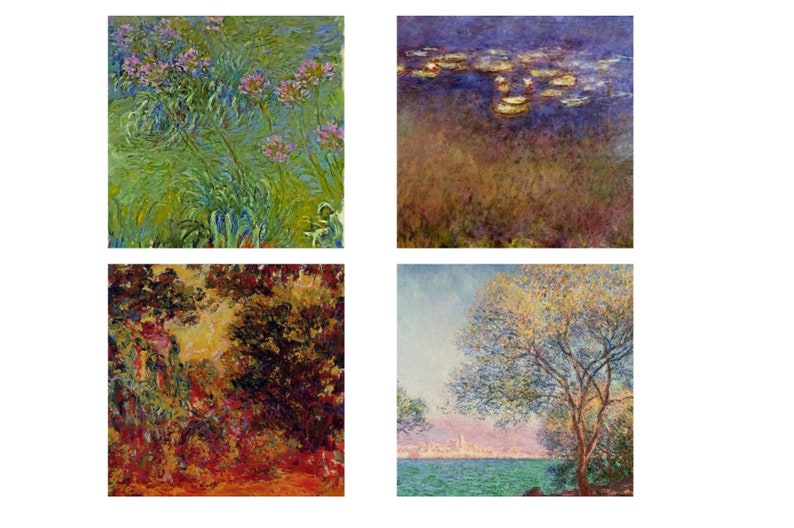 12 Claude Monet Lily Pond Art 2 Background Sheets of 12 X 12" JPG ...