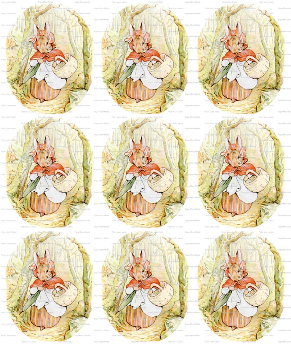 Set of 5 Beatrix Potter Mother Rabbit Digital Collage Sheets - Etsy