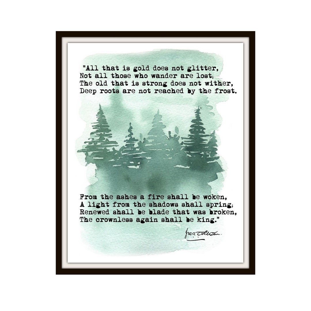 Watercolor Art Print Tolkien Poem "all That Glitters", Wall Decor ...
