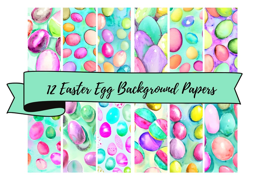 12 Easter Eggs Background Sheets of 12 X 12" JPG Digital Background ...