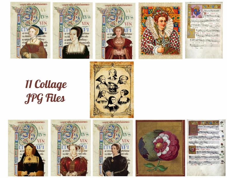 6 Wives of Henry VIII Scrapbooking Kit, JPG and PNG Images Clip Art ...