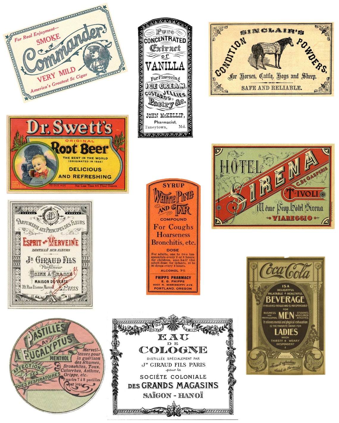 24 Vintage Label Images Clip Art Transparent PNG Files Instant - Etsy