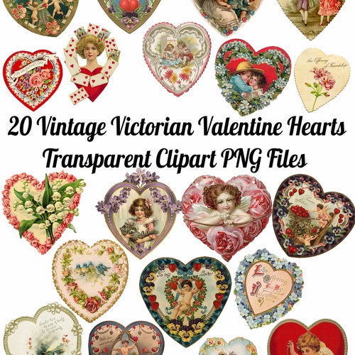 25 Vintage Retro Valentine's Day Card Images Clip Art - Etsy