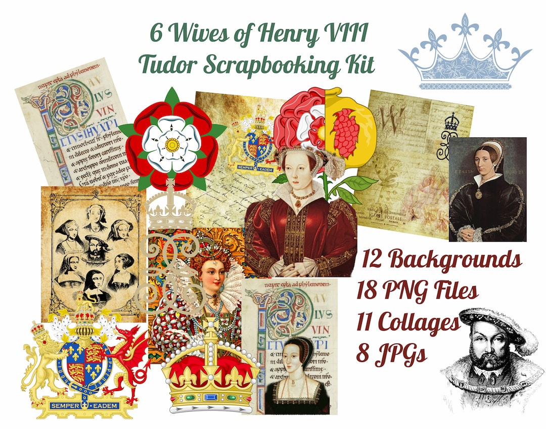 6 Wives of Henry VIII Scrapbooking Kit, JPG and PNG Images Clip Art ...