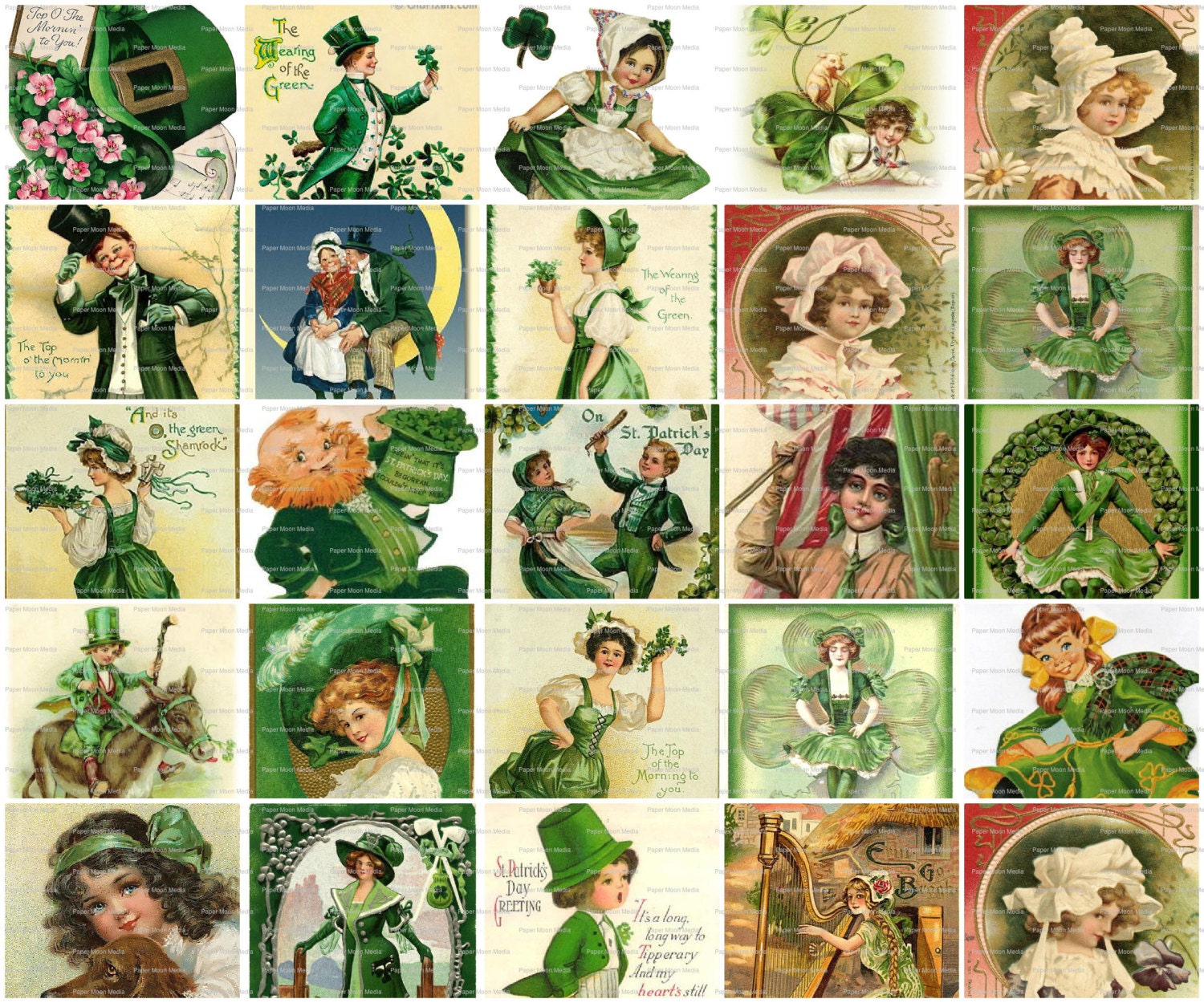 Saint Patrick's Day Small Collage Images From Vintage | Etsy