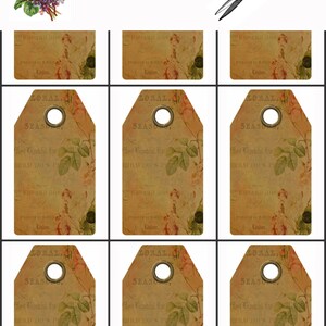 Brown Floral Gift Tags / Labels in Large and Small Sizes Includes ...