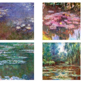 12 Claude Monet Lily Pond Art 2 Background Sheets of 12 X 12" JPG ...