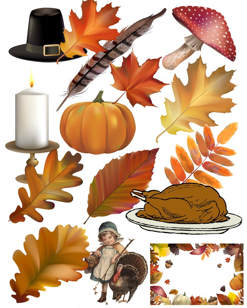 42 Assorted Thanksgiving Graphic Images Clip Art Transparent - Etsy