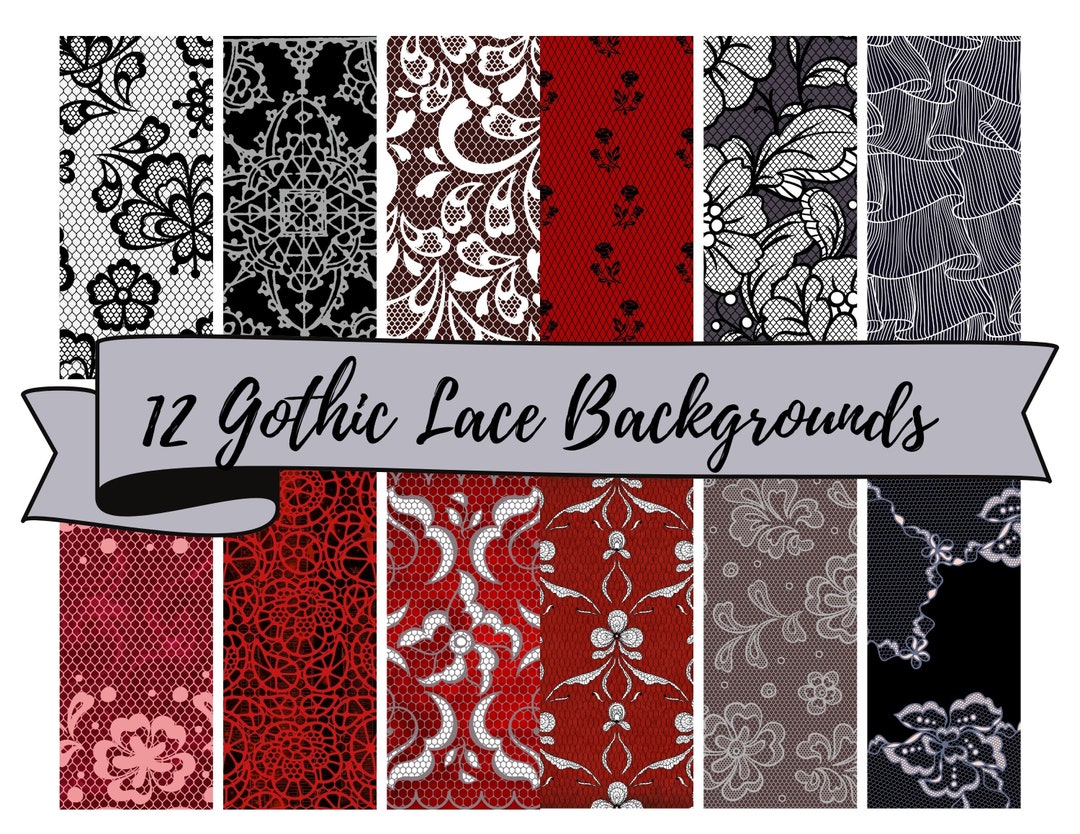 12 Gothic Lace #2 Background Sheets of 12 X 12" JPG Digital Background ...
