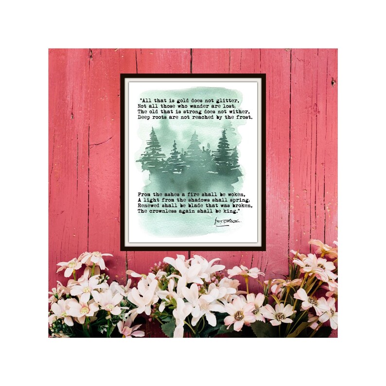 Watercolor Art Print Tolkien Poem "all That Glitters", Wall Decor ...