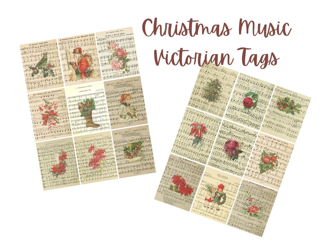 Victorian Images Vintage Christmas Music Set of 2 Collage Sheets ...