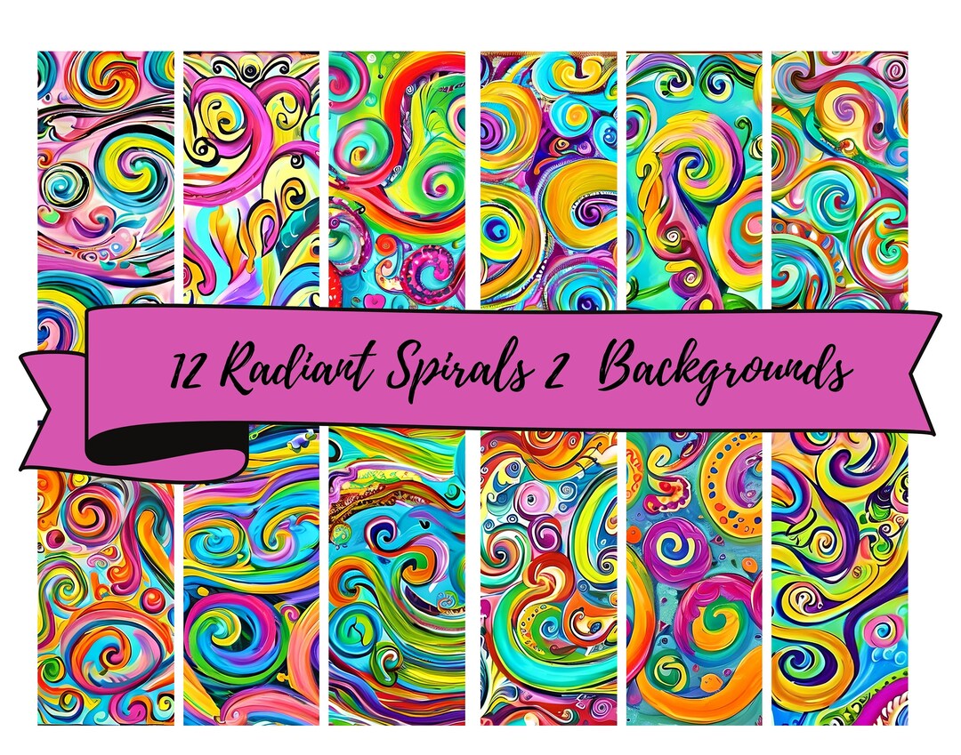 12 Klimt Inspired Radiant Spirals 2 Background Sheets of 12 X 12" JPG ...