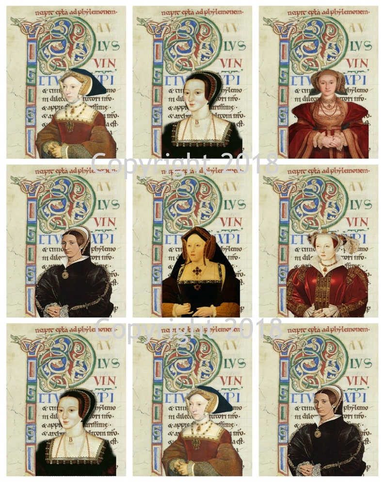 Printable 6 Wives of Henry Viii Collage Sheets Instant Digital | Etsy